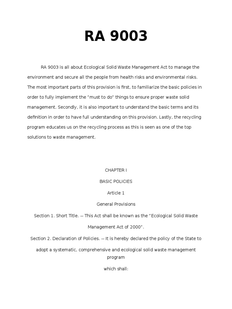 Ra 9003 | PDF