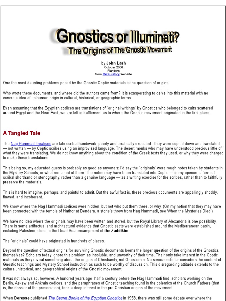 Origins of the Gnostic Movement | PDF | Gnosticism | Magi