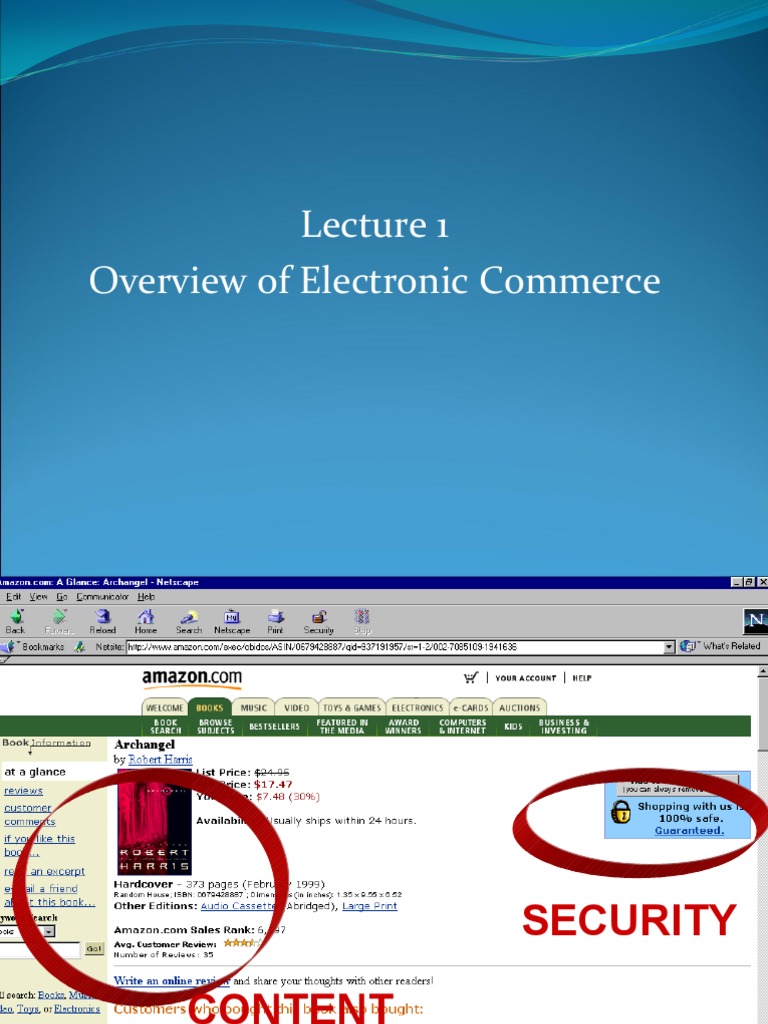 01 E Commerce Overview | PDF | E Commerce | Sales