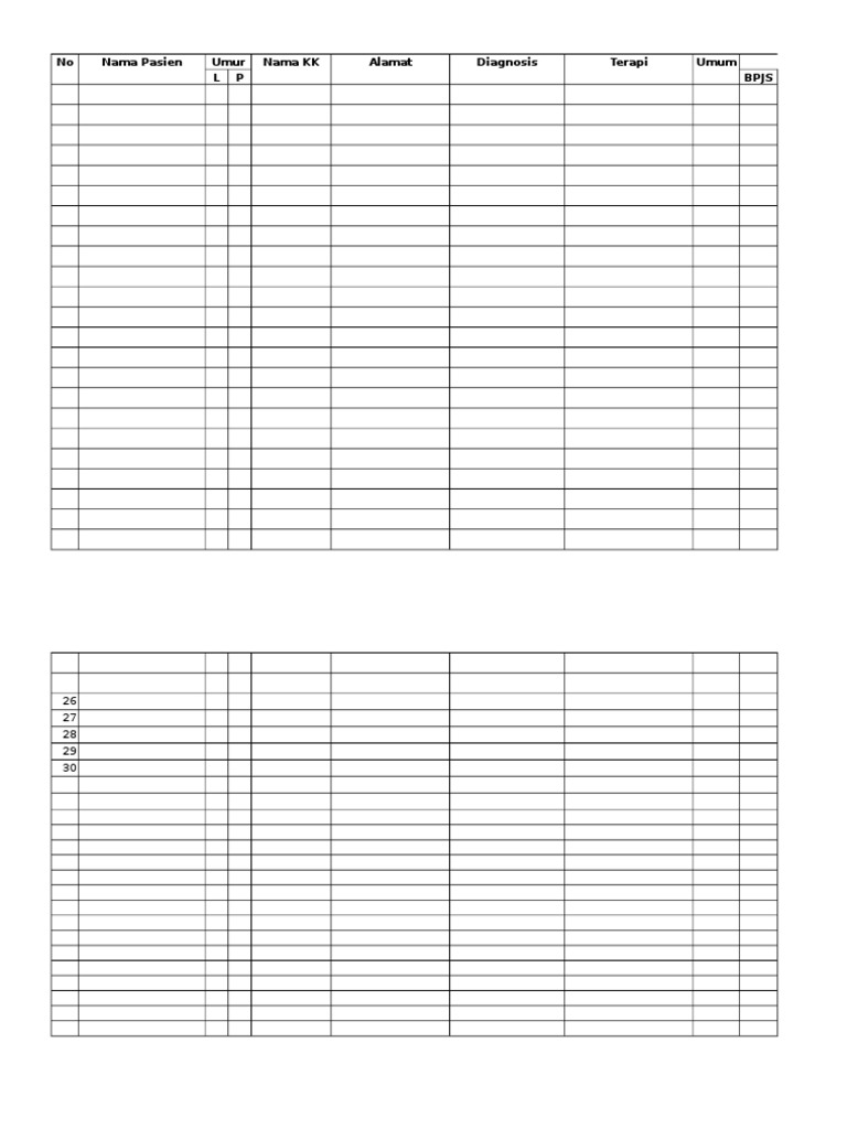 Register Kunjungan Sehat | PDF