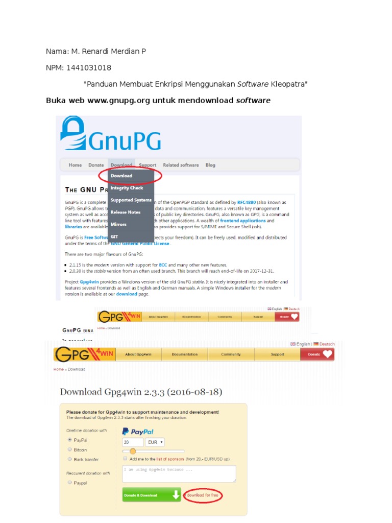 Panduan Membuat Enkripsi Menggunakan Software Kleopatra | PDF