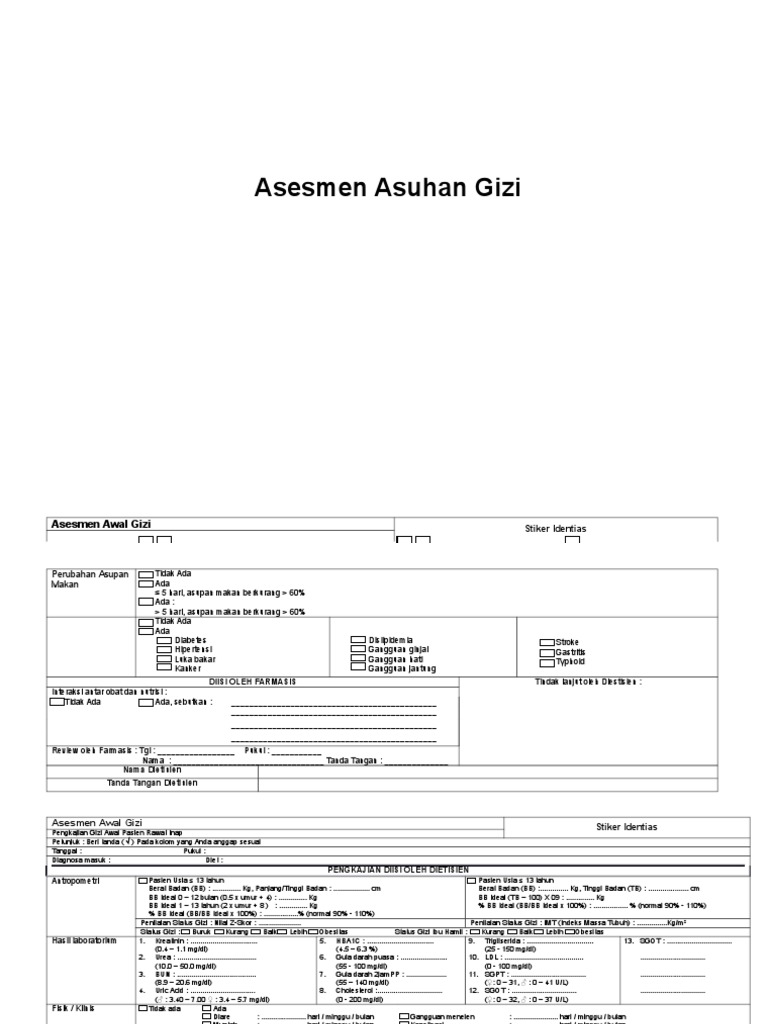 Asesmen Asuhan Gizi | PDF