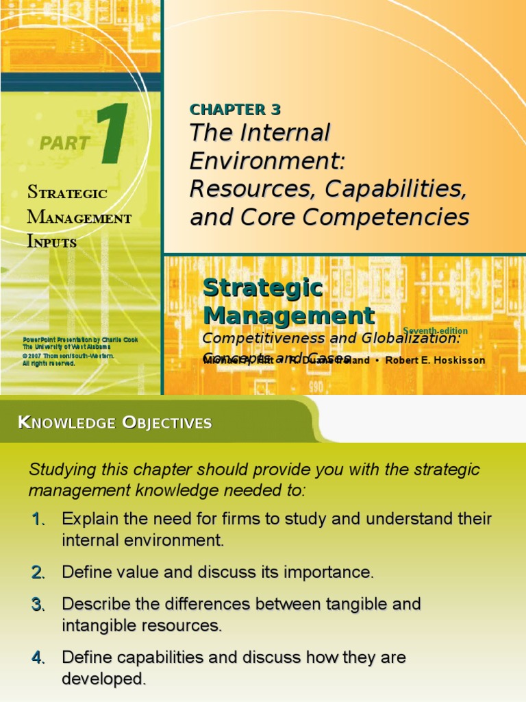 The Internal Environment: Resources, Capabilities, and Core Competencies | PDF | Strategic ...
