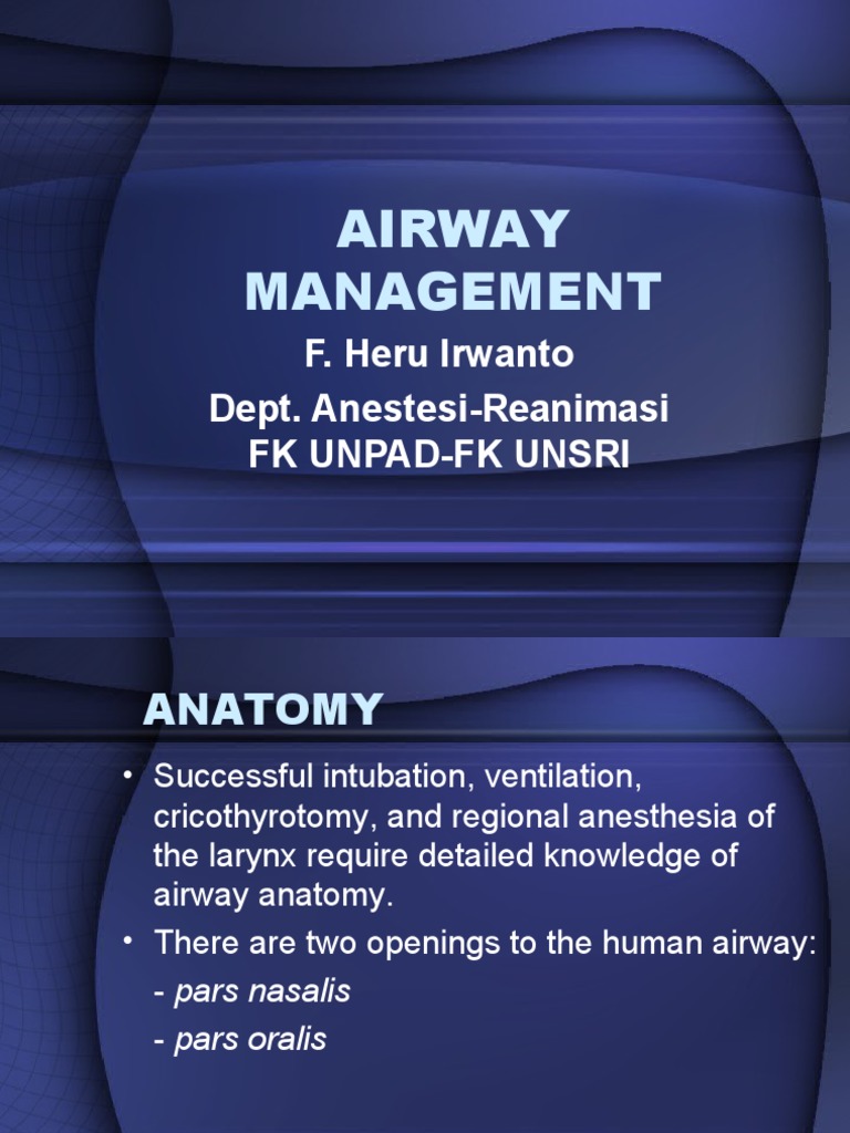 Airway Management Techniques and Tools | PDF | Diseases And Disorders ...