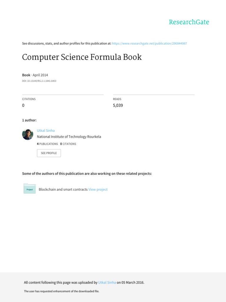 Computer Science Formula Book | PDF | Transmission Control Protocol ...