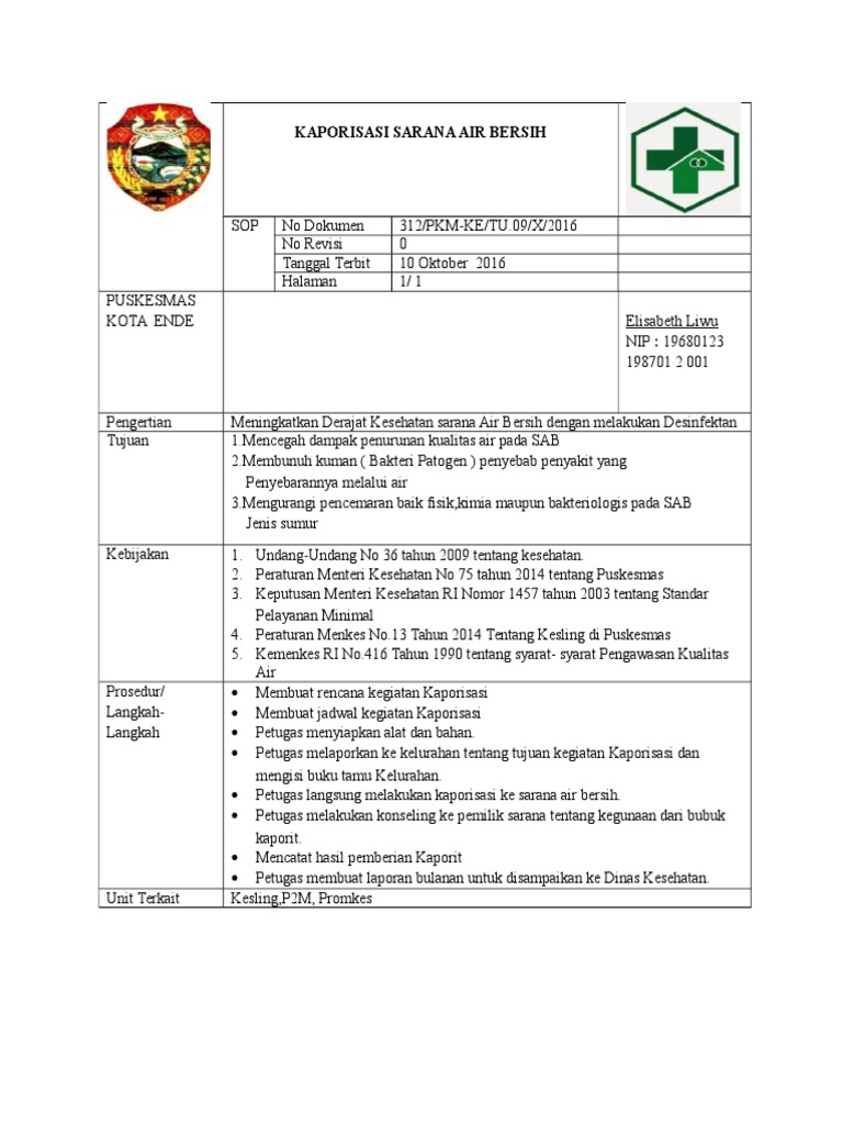 SOP Kaporisasi SAB | PDF | Sains & Matematika
