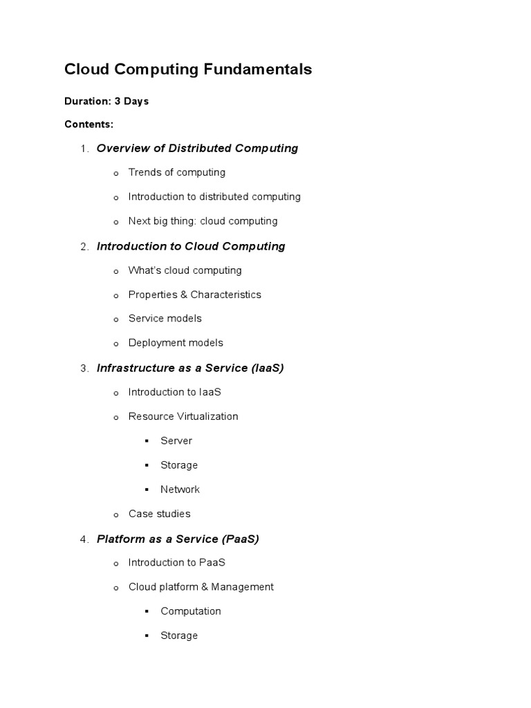 Cloud Computing Fundamentals | PDF | Platform As A Service | Cloud Computing