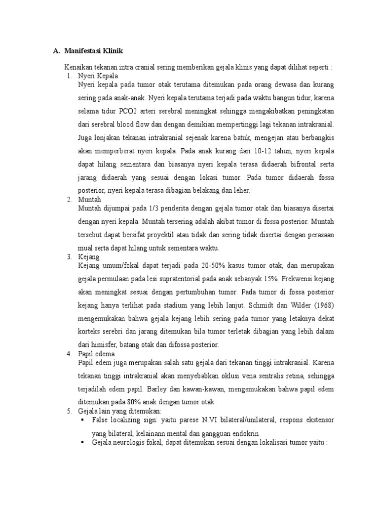Manifestasi Klinik Dan Tatalaksana Peningkatan Tik Pdf