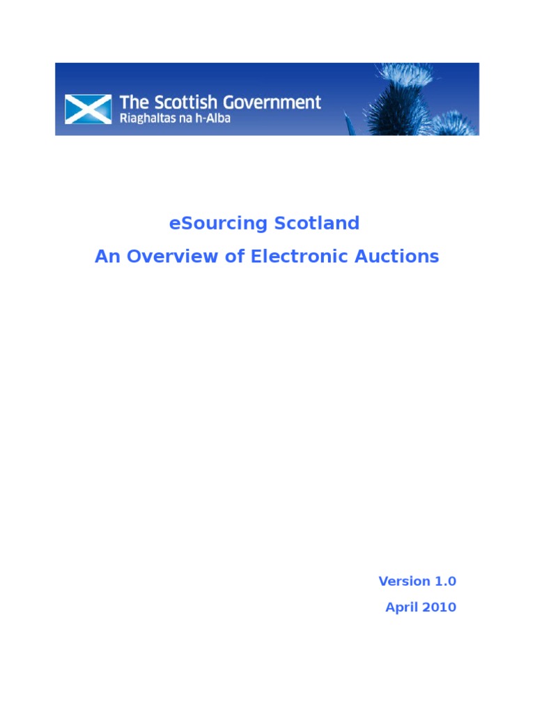eSourcing Scotland: eAuction Overview | PDF