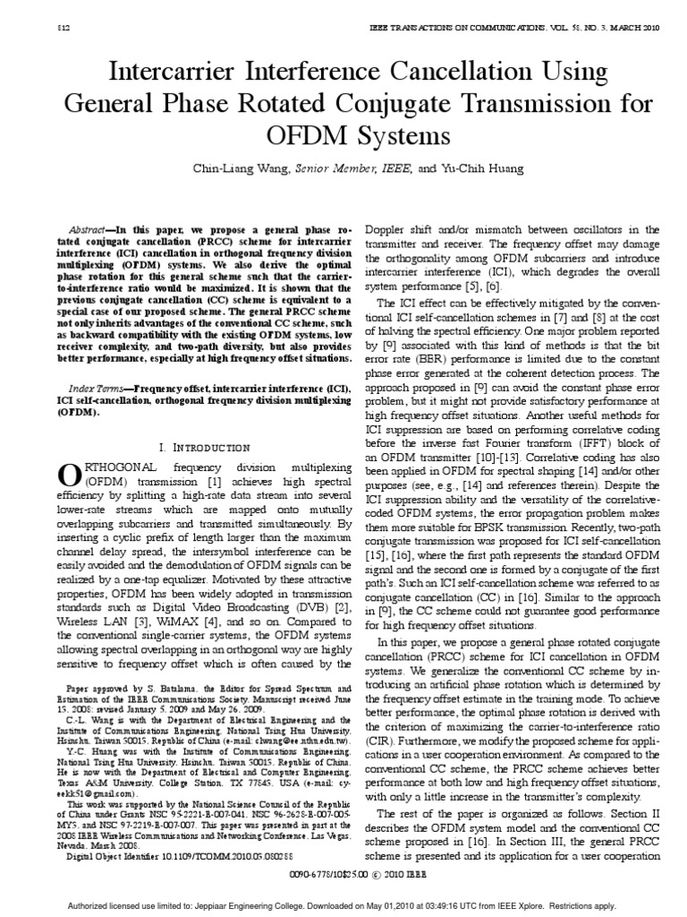 Intercarrier On Ofdm | PDF | Orthogonal Frequency Division Multiplexing ...