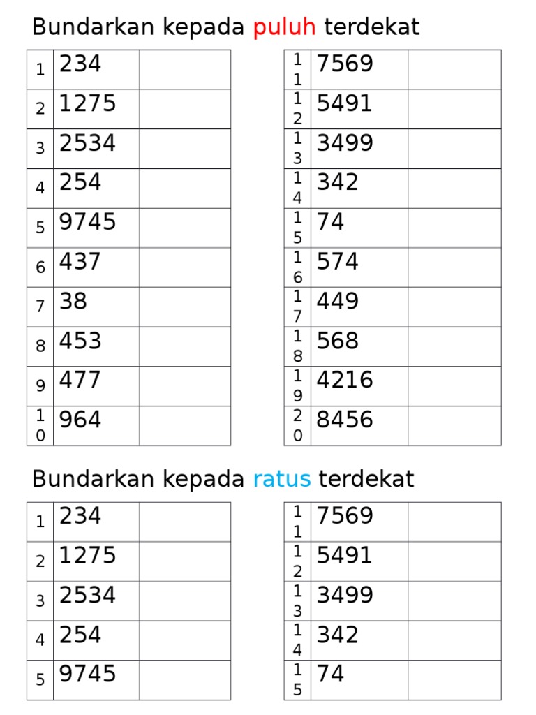 Bundarkan Kepada Puluh Terdekat | PDF