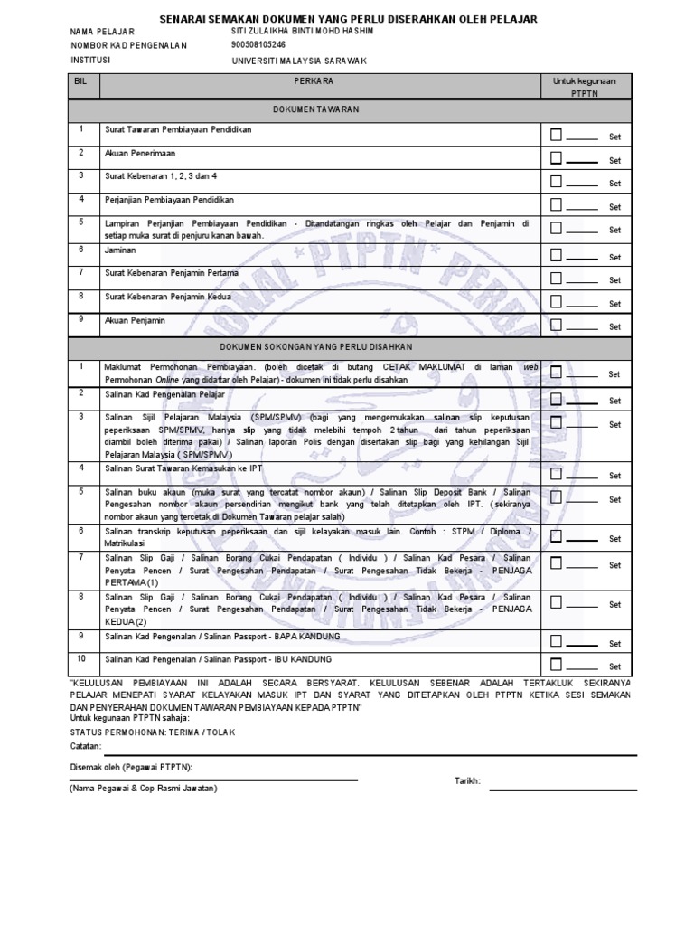 Offer Letter (PTPTN Eka | PDF