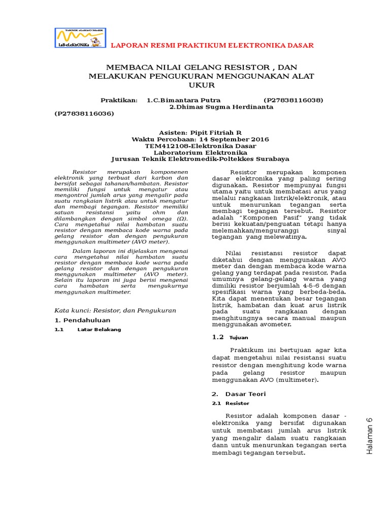 LAPORAN RESMI ELDAS Smentara Kel.6 | PDF