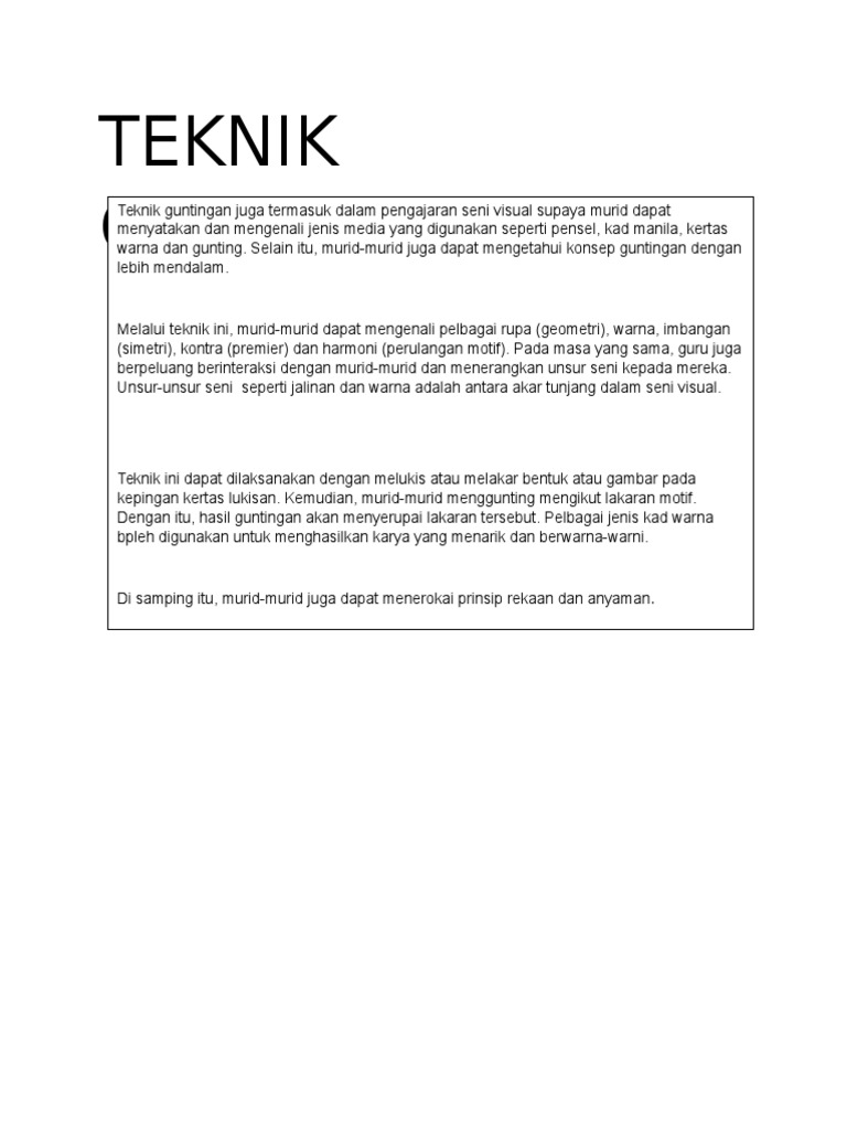 Teknik Guntingan | PDF
