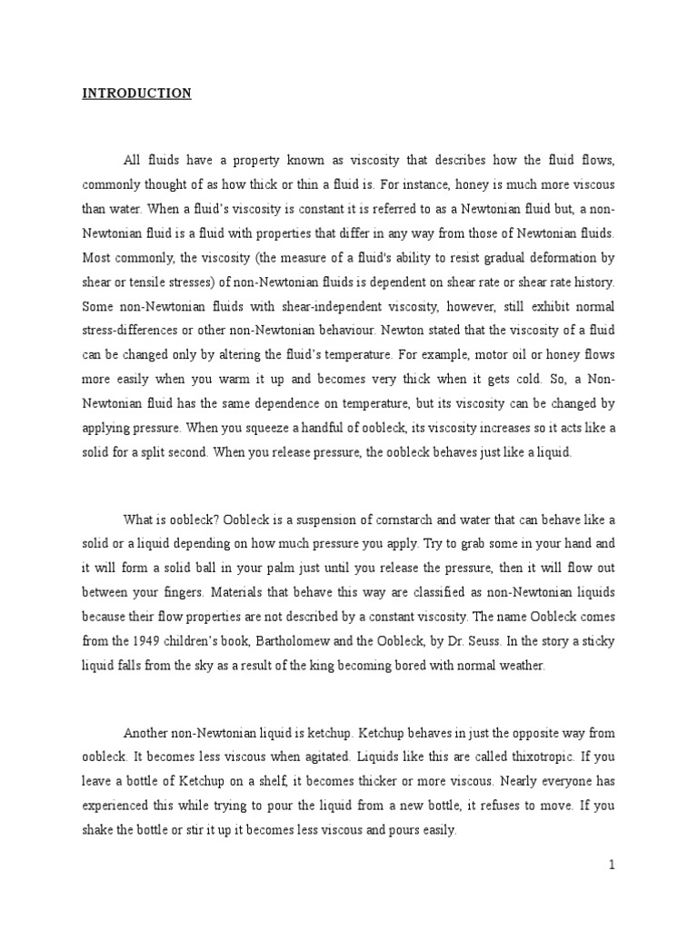 Project Oobleck | PDF | Viscosity | Mechanics