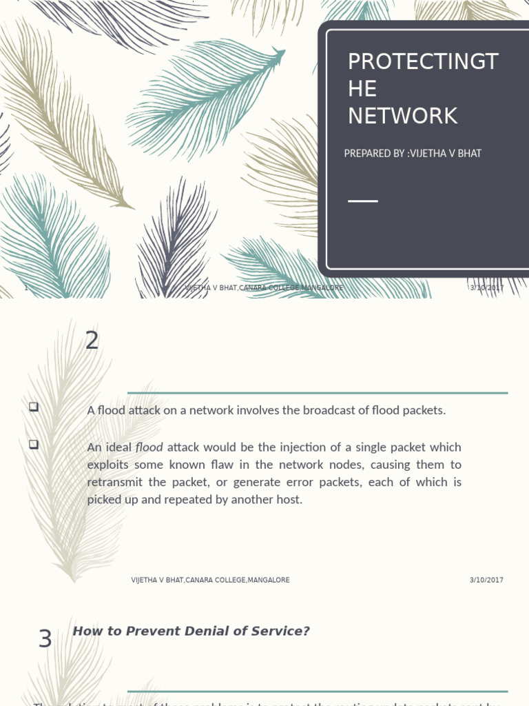 Protectingt HE Network: Prepared By:Vijetha V Bhat | PDF | Computer Network | Domain Name System