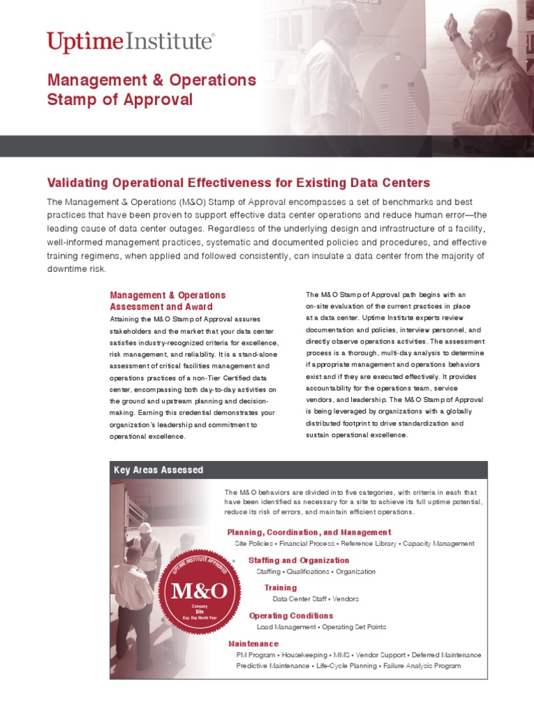 Management & Operations Stamp of Approval: Validating Operational ...