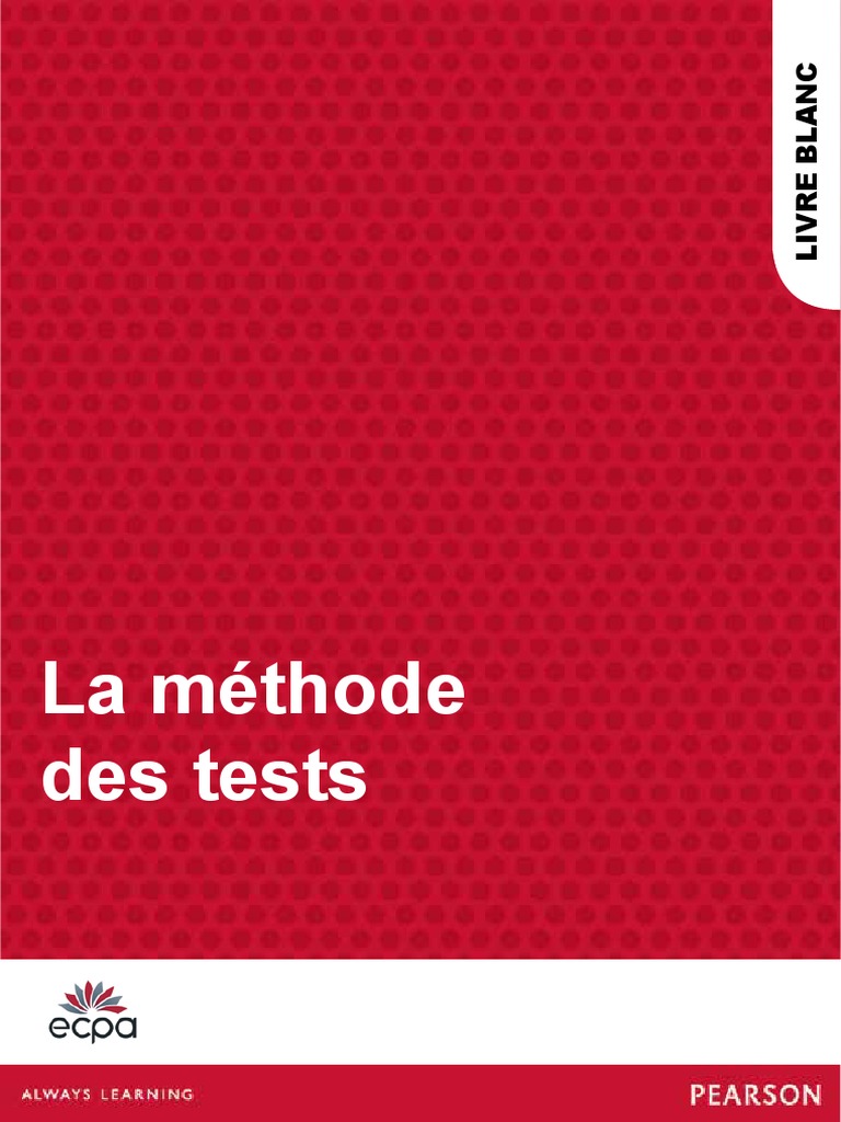 Ecpa La Methode Des Tests PDF | PDF