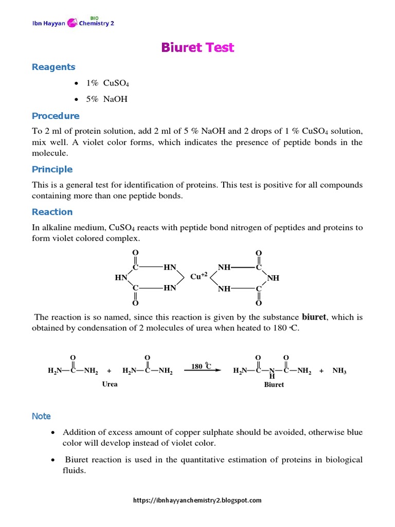 Biuret Test | PDF