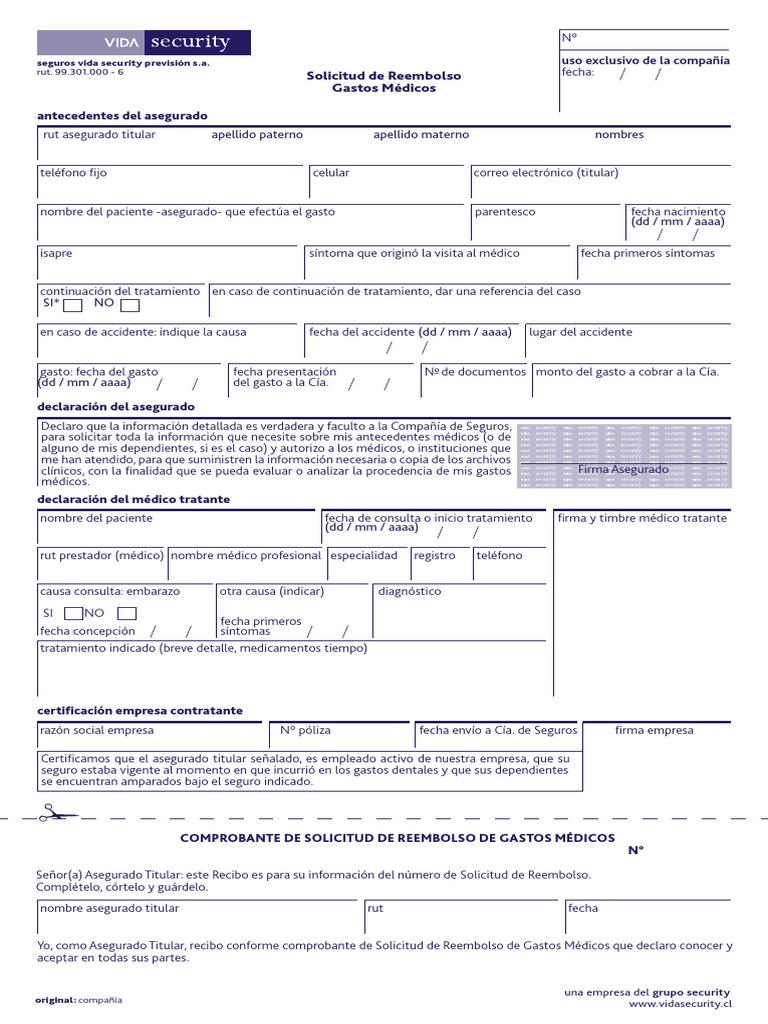 formulario_reembolso_gastos_medicos.pdf | Póliza de seguros | Liquidación