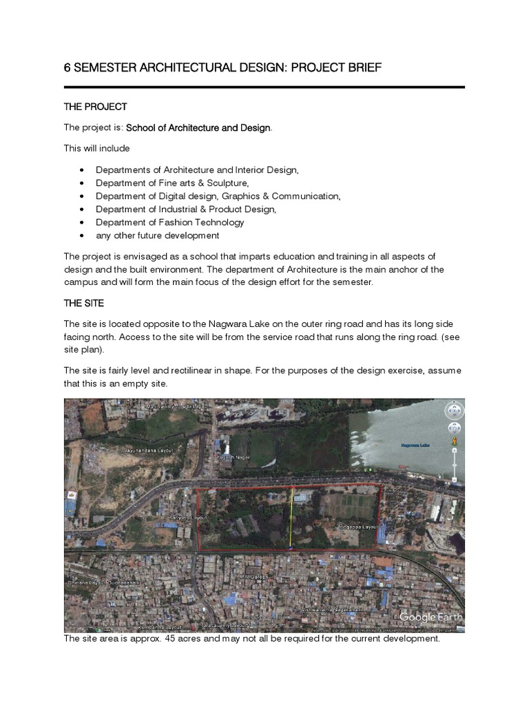 6 Semester Architectural Design Brief | PDF | Design | Room
