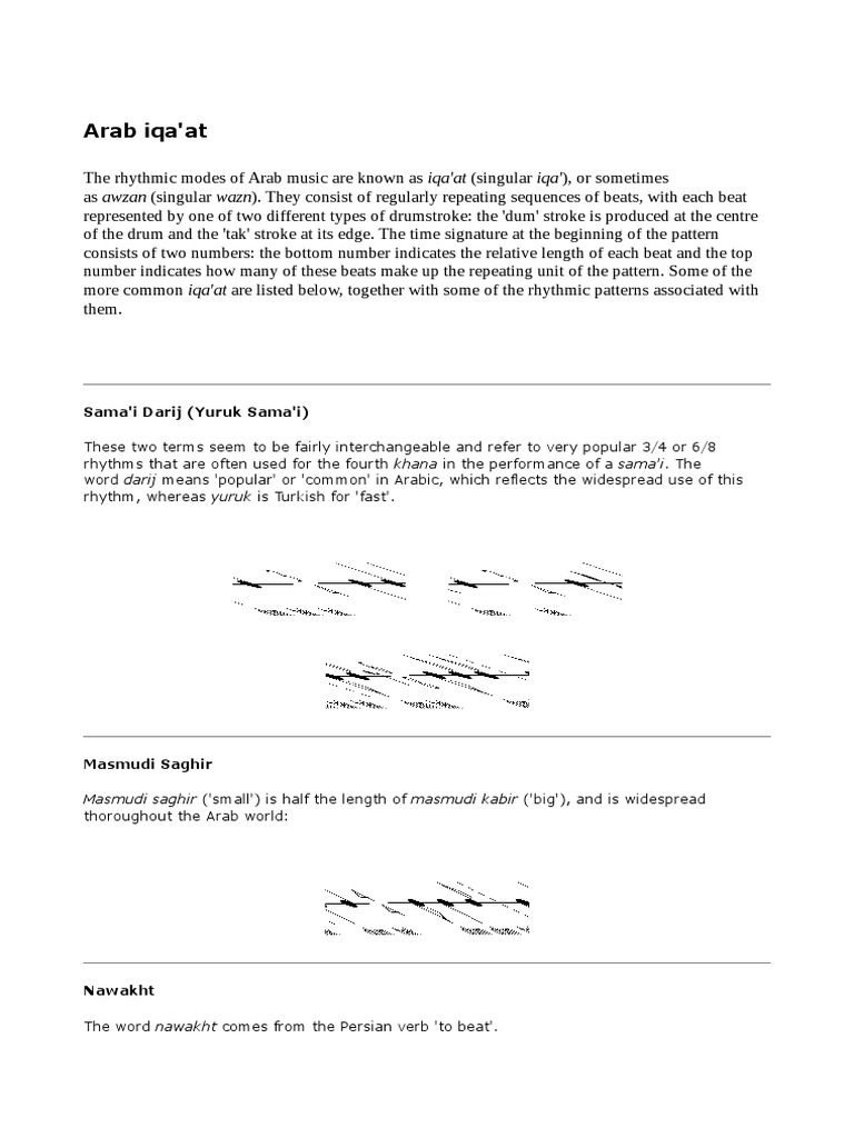 Arab Iqa'at | PDF | Rhythm | Arabic