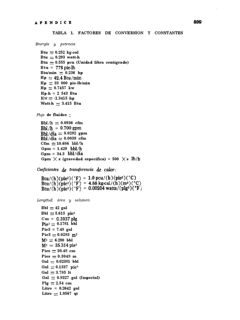 Factores de Conversión | PDF