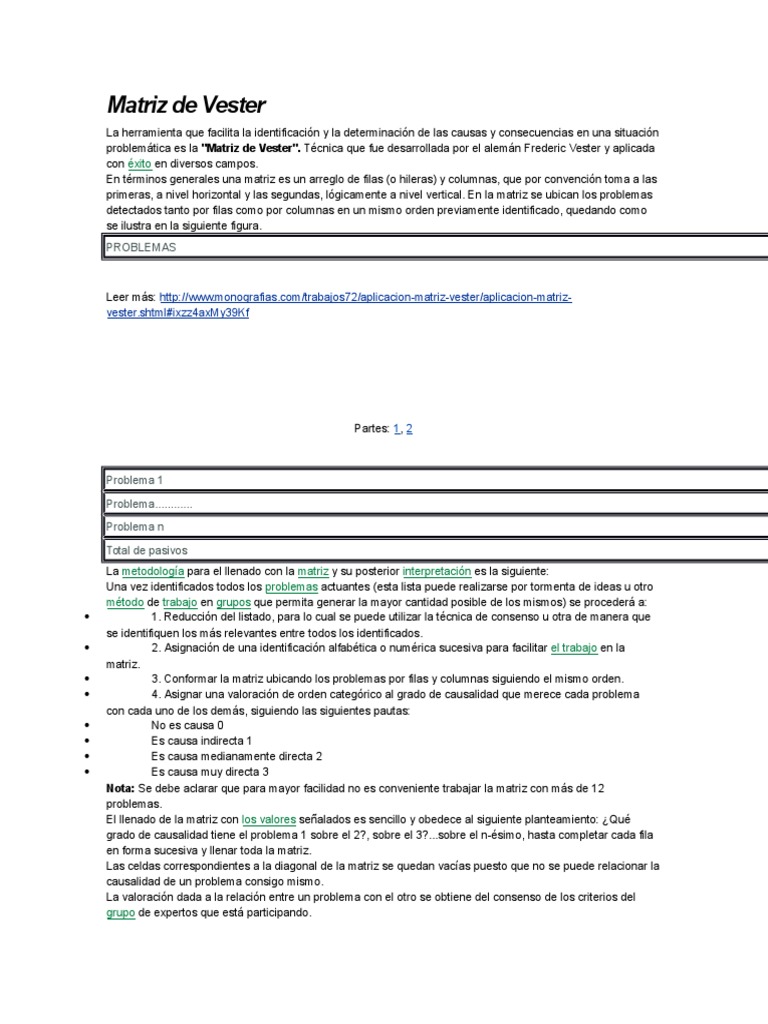Matriz de Vester | PDF | Matriz (Matemáticas) | Recursos humanos
