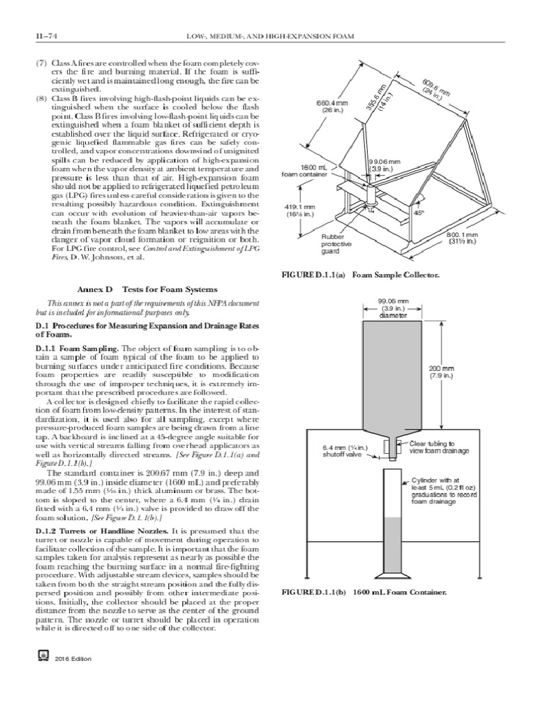 NFPA 11 Anexo D Rev.2016 PDF | PDF