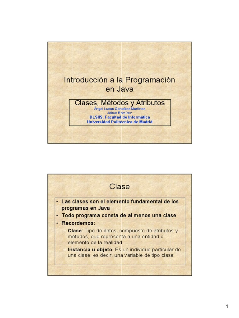 Clases Metodos y Atributos | PDF | Clase (Programación informática) | Java (lenguaje de ...