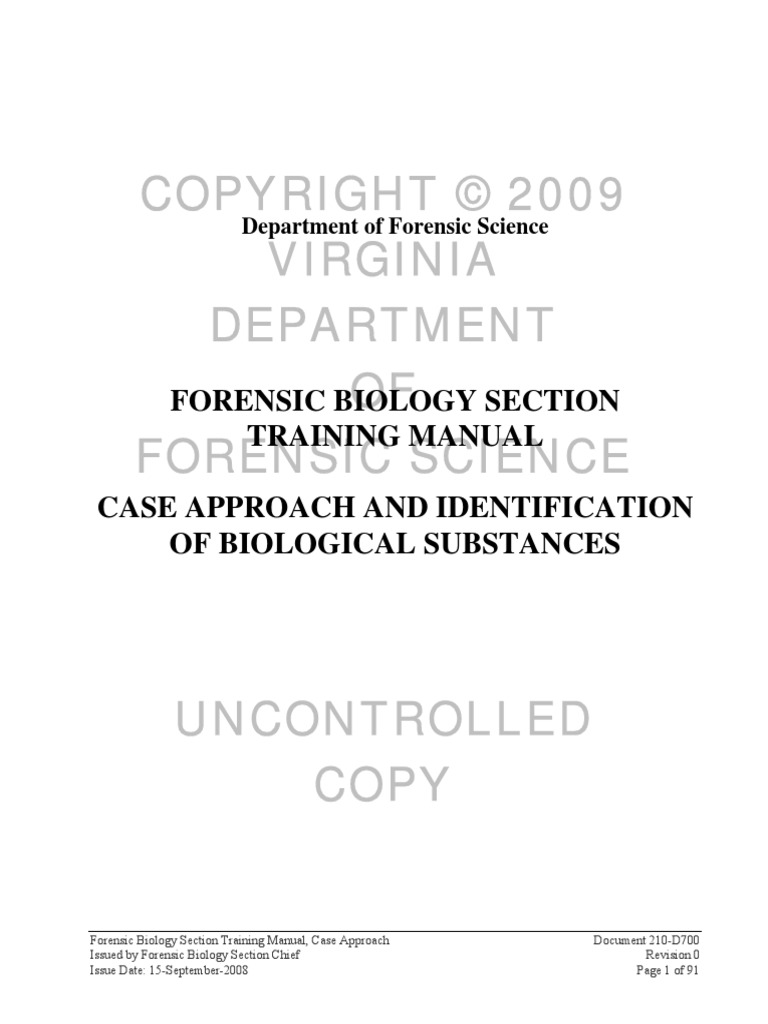 210 D700 Forensic Biology Case Approach Training | PDF | Microscopy ...