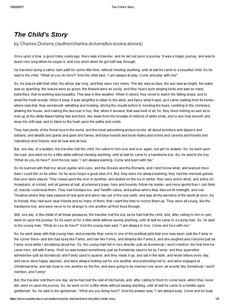 The Child's Story: by Charles Dickens (/author/charles Dickens/bio ...
