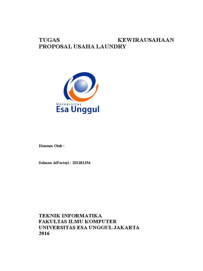 Proposal Usaha Laundry Kiloan | PDF