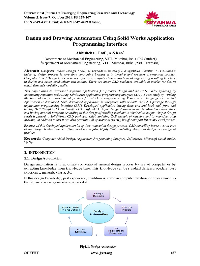 Design and Drawing Automation Using Solidworks API PDF | PDF