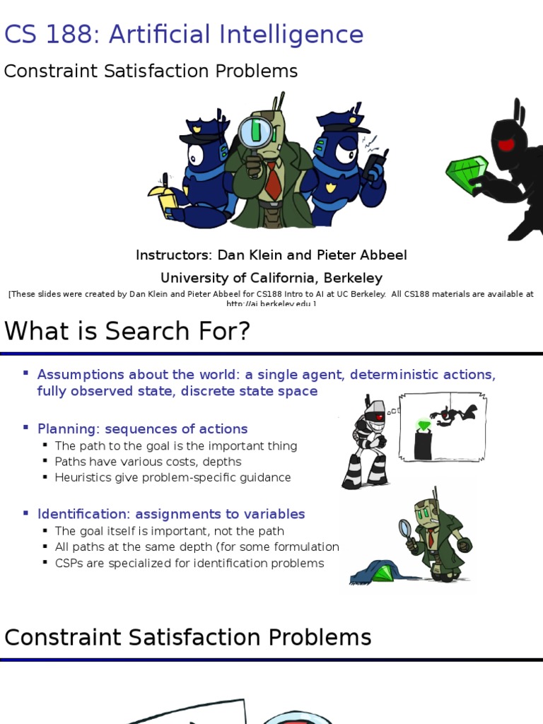 Sp14 Cs188 Lecture 4 - Csps I | PDF | Algorithms And Data Structures | Mathematics Of Computing
