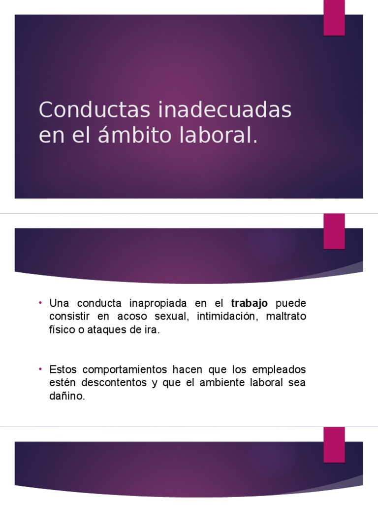 Conductas Inadecuadas en El Ámbito Laboral | PDF