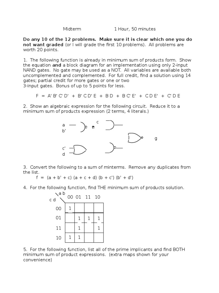 Midterm Sample Test I | PDF | Mathematical Objects | Teaching Mathematics