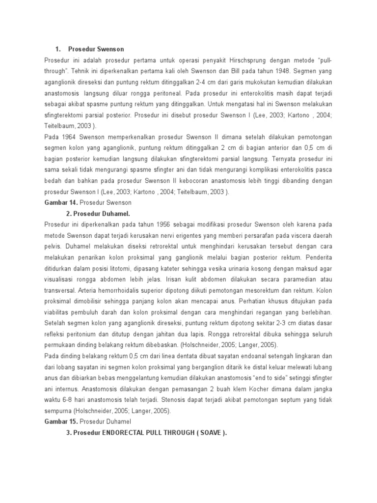 Prosedur Operasi Hirschsprung Terbaru | PDF