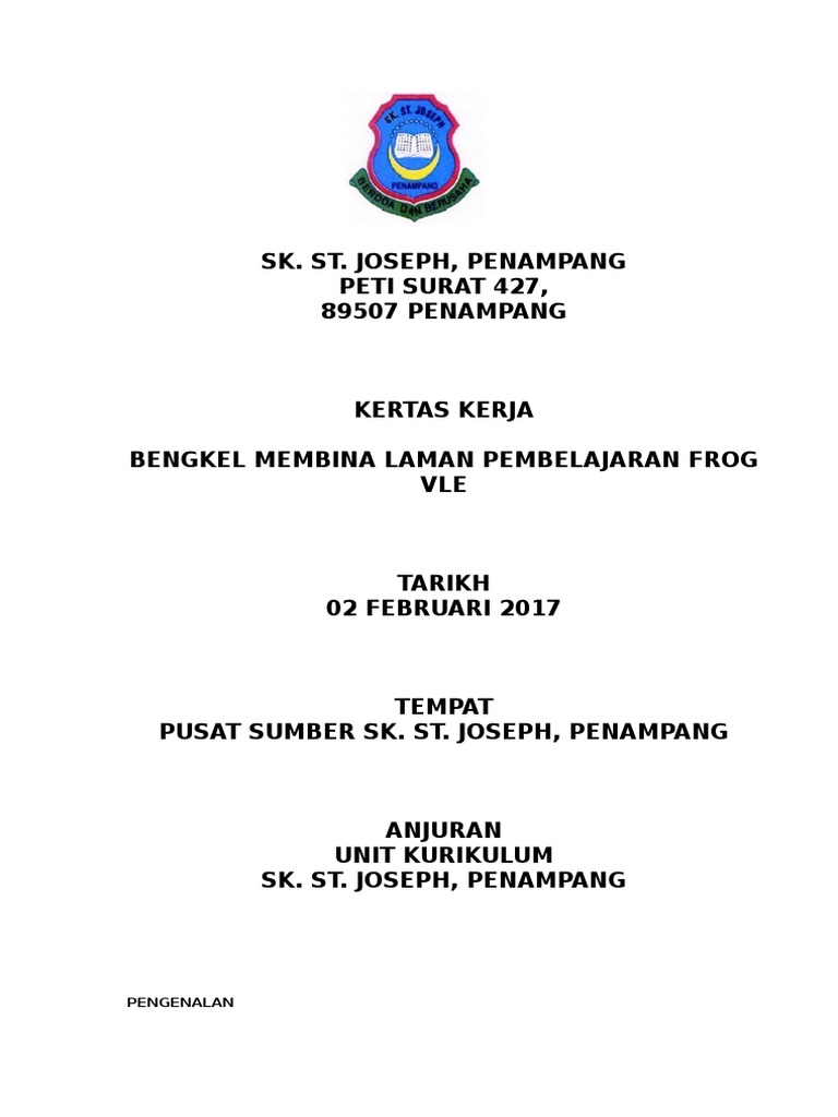 Kertas Kerja Bengkel FROG VLE | PDF | Komputer