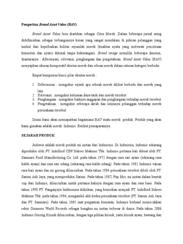 Indomie (BAV) | PDF