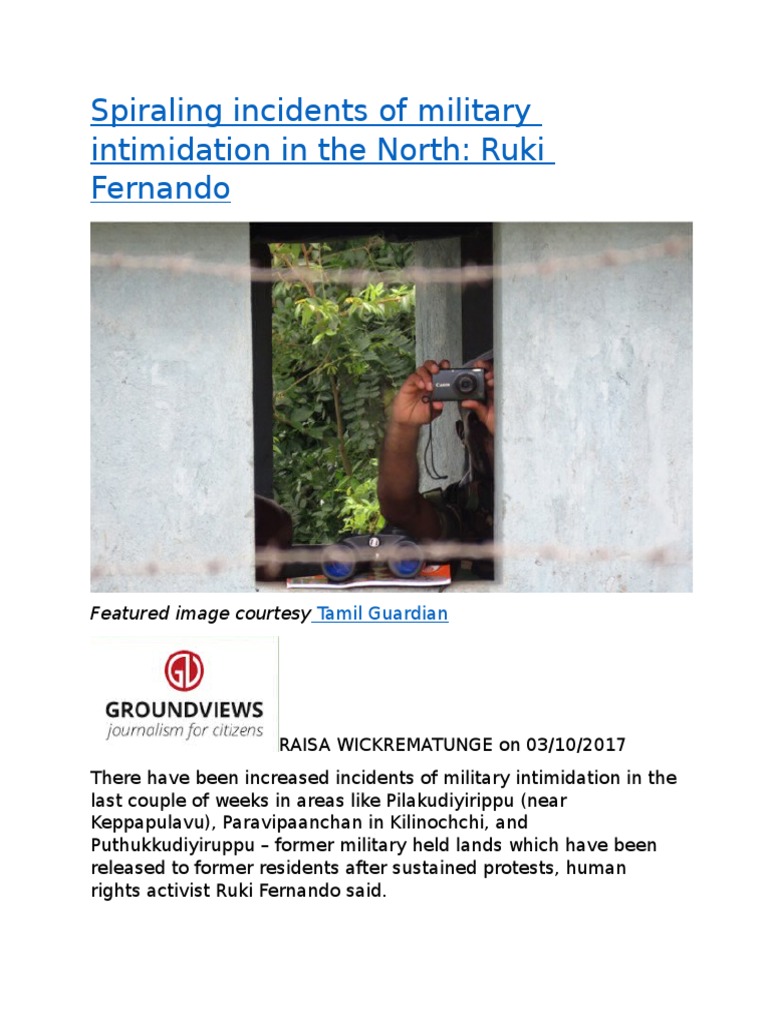 Spiraling Incidents of Military Intimidation in The North | PDF ...