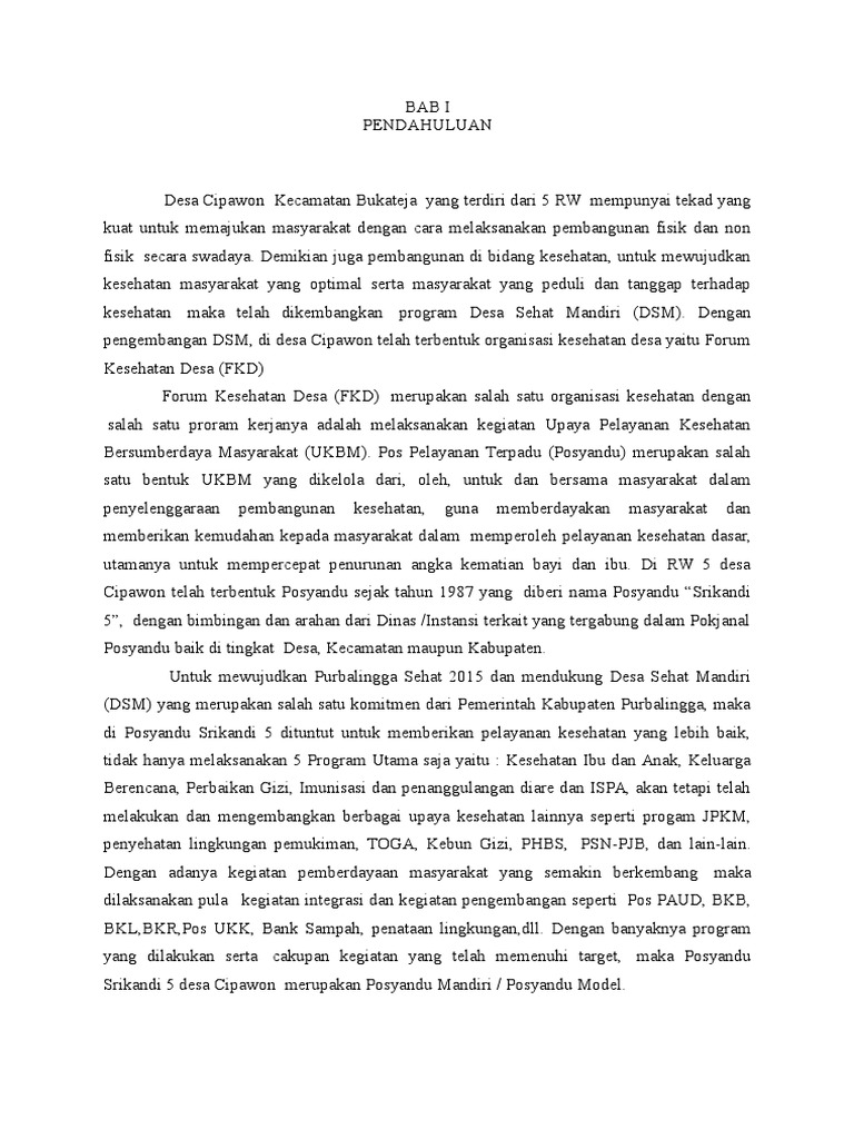 Contoh Profil Posyandu | PDF