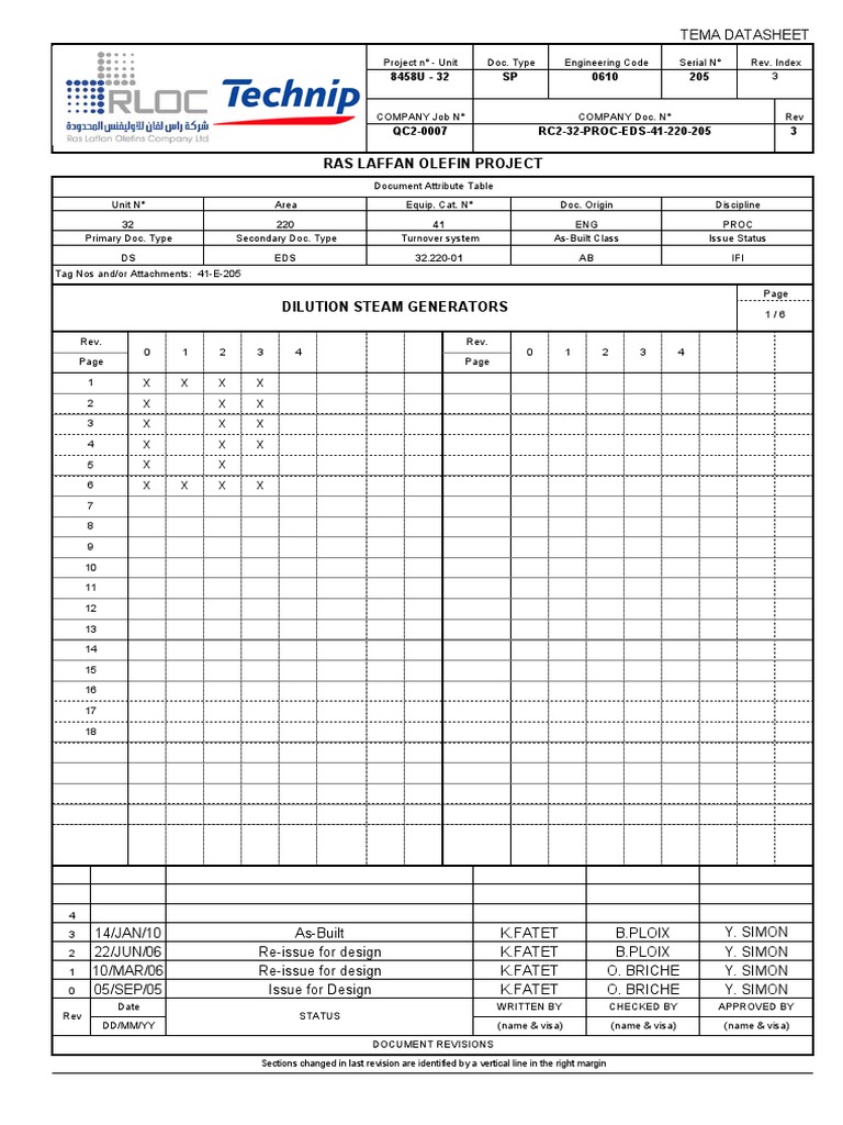 Tema Datasheet: Ras Laffan Olefin Project | Download Free PDF ...