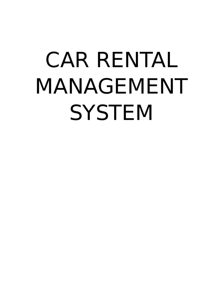 Car Rental Management System | PDF