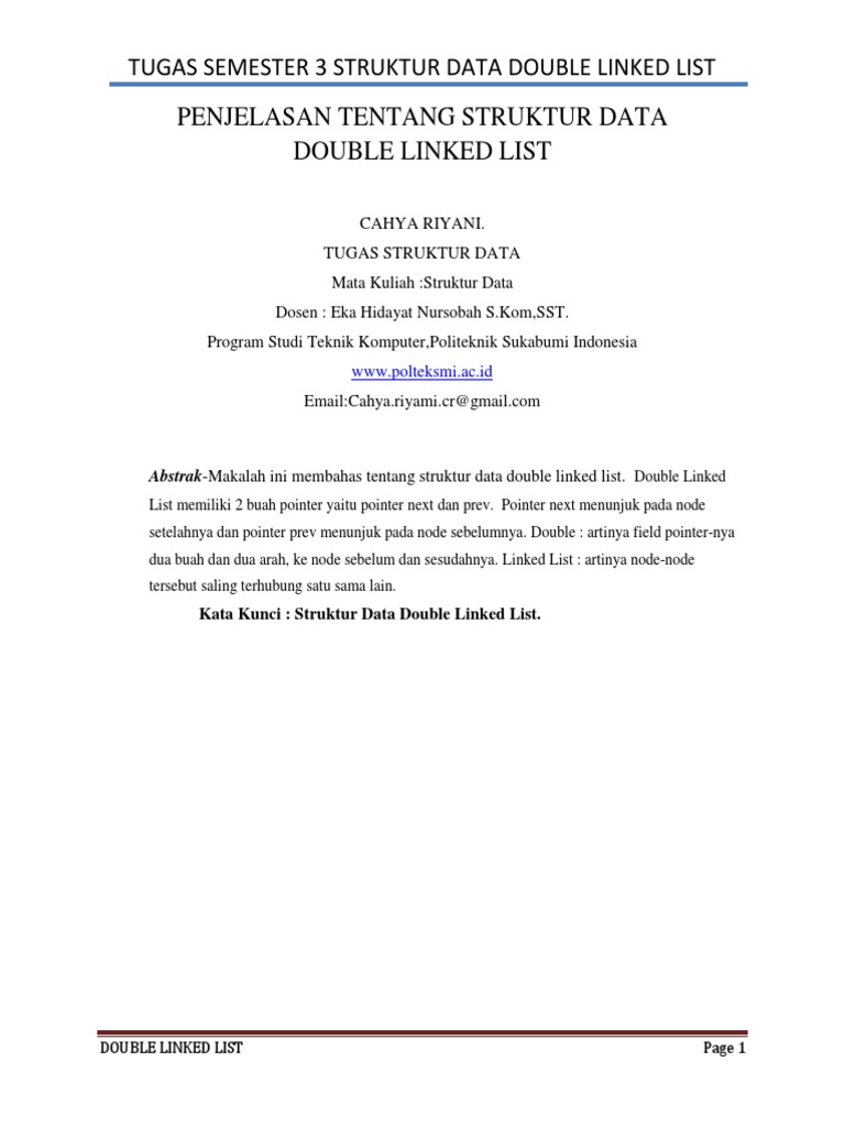 Double Linked List Structure | PDF