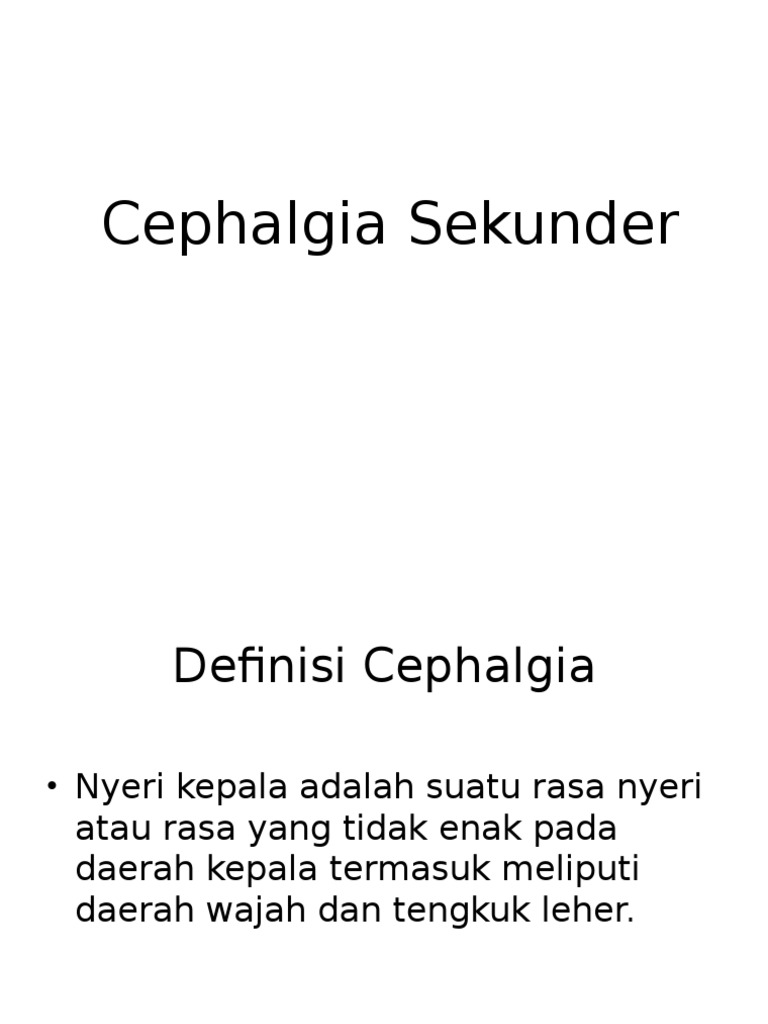 Cephalgia Sekunder | PDF