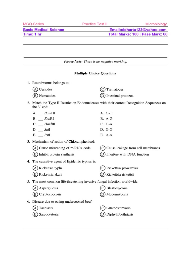 Microbiology Practice Test II | PDF | Virus | Antiviral Drug