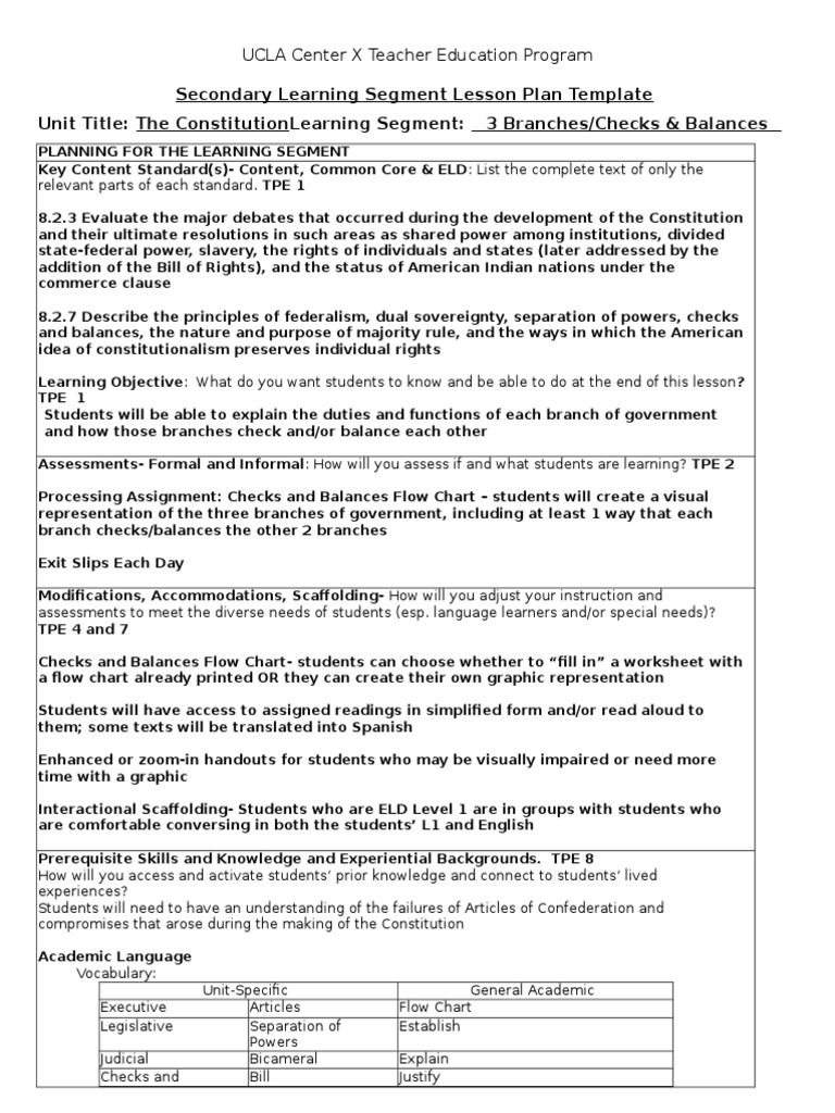 Constitution Lesson Plan Template | PDF