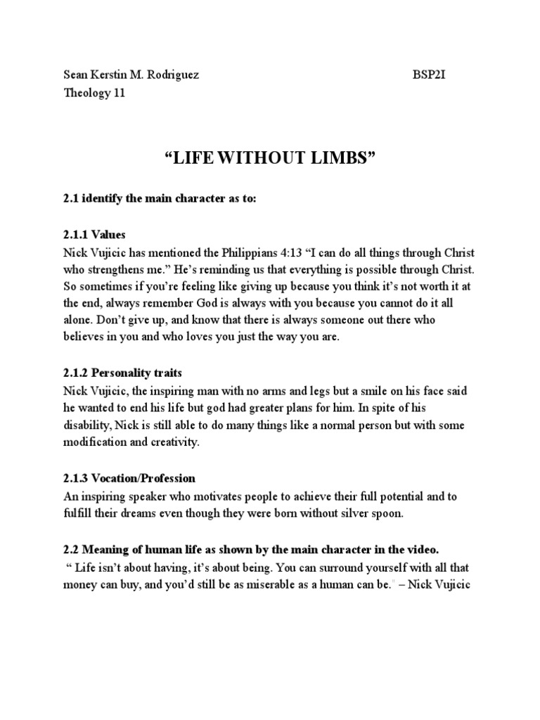 Life Without Limbs | PDF