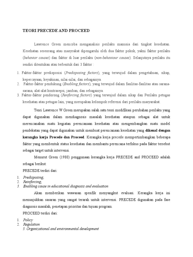 Teori Precede and Proceed | PDF